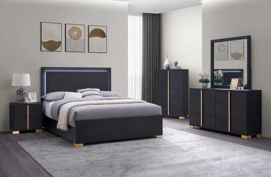 Coaster 222831Q-S4 4 pc Rosdorf park marceline modern black finish wood ...