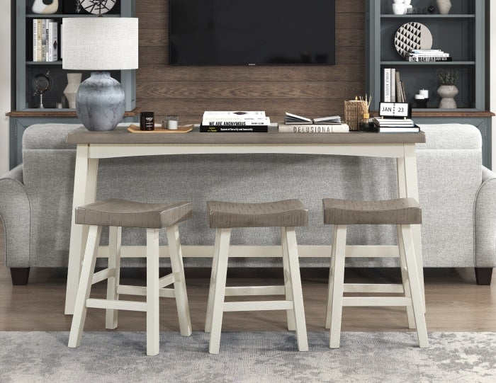 5687WTT-364P 4 pc Caspian white and coffee finish wood counter height ...