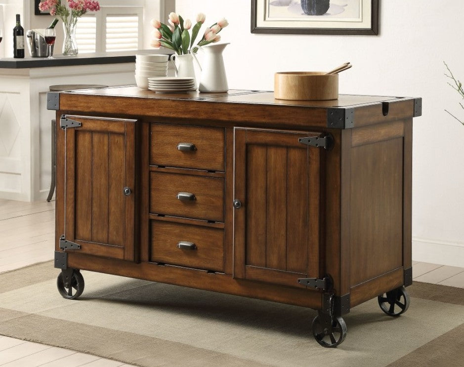 Acme 98186 Kabili distressed antique tobacco finish wood and black ...
