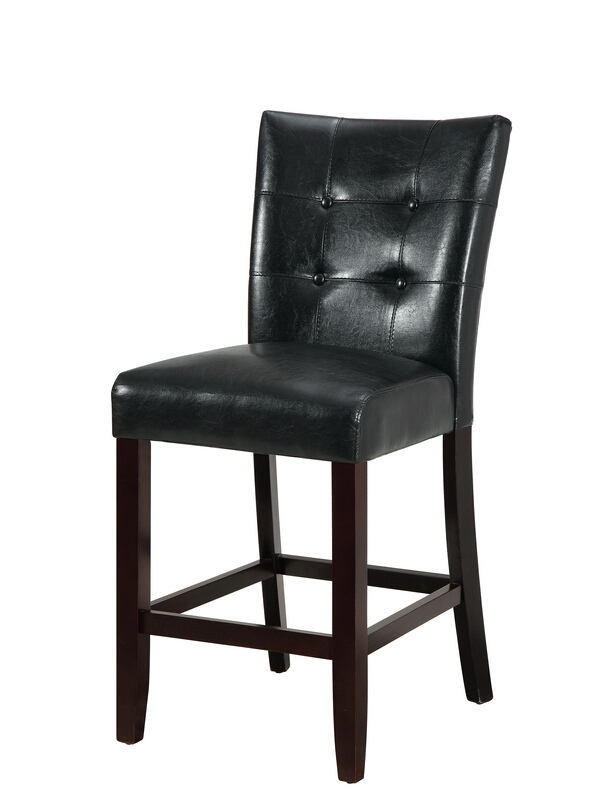 F1754 Set of 2 Drake collection black faux leather counter height bar ...