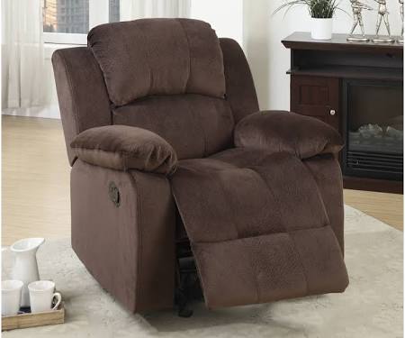 Poundex F6713 Collette chocolate padded microfiber standard motion ...