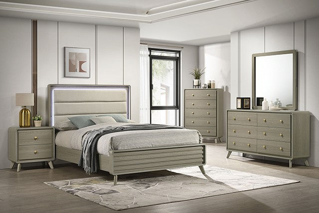 FM72002GY-U-4PC 4 pc Rainier light grey wood grain finish wood mid ...